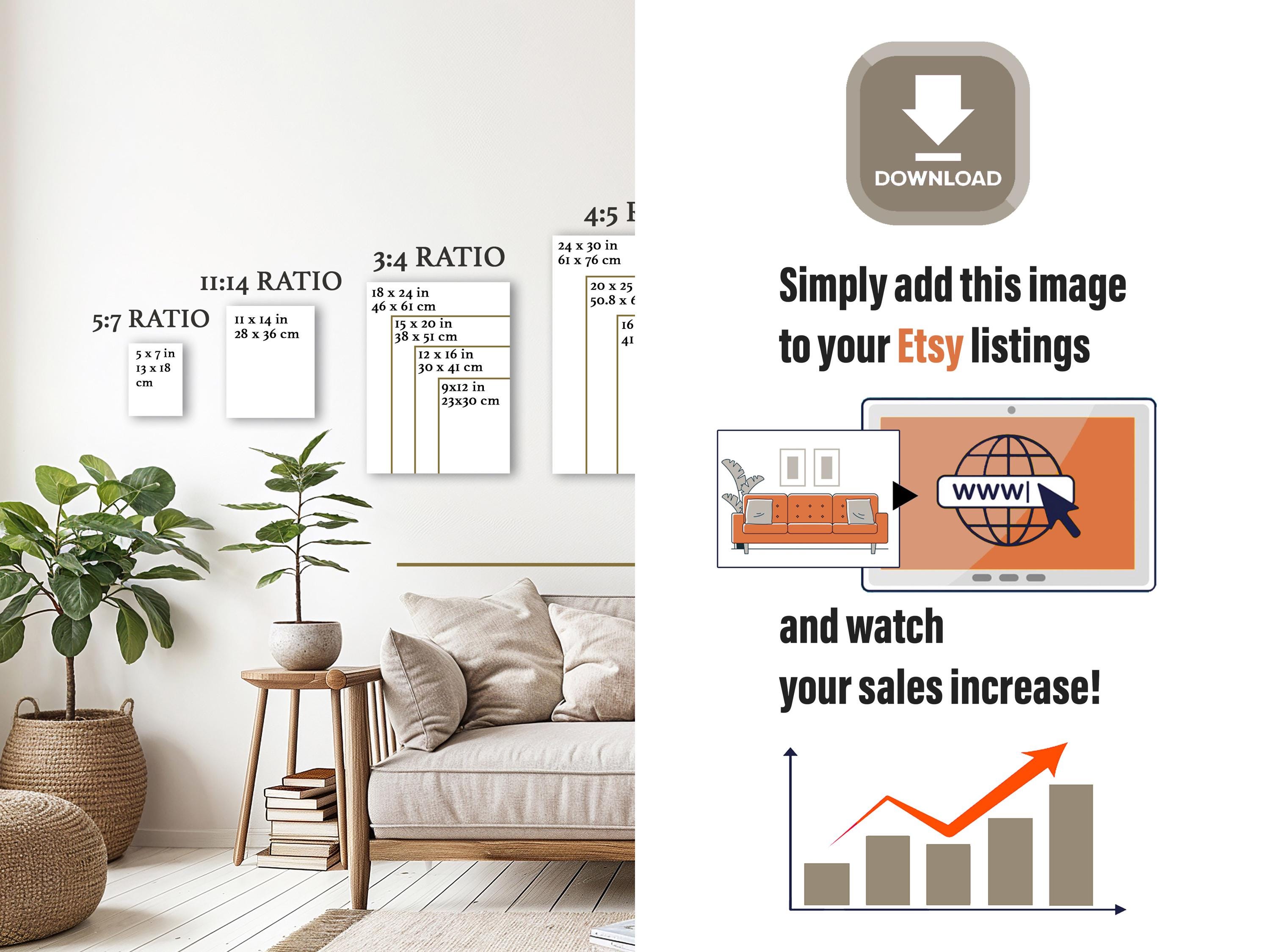 Wall Art Size Guide, Frame Size Guide, Poster Size Chart, Comparison ...