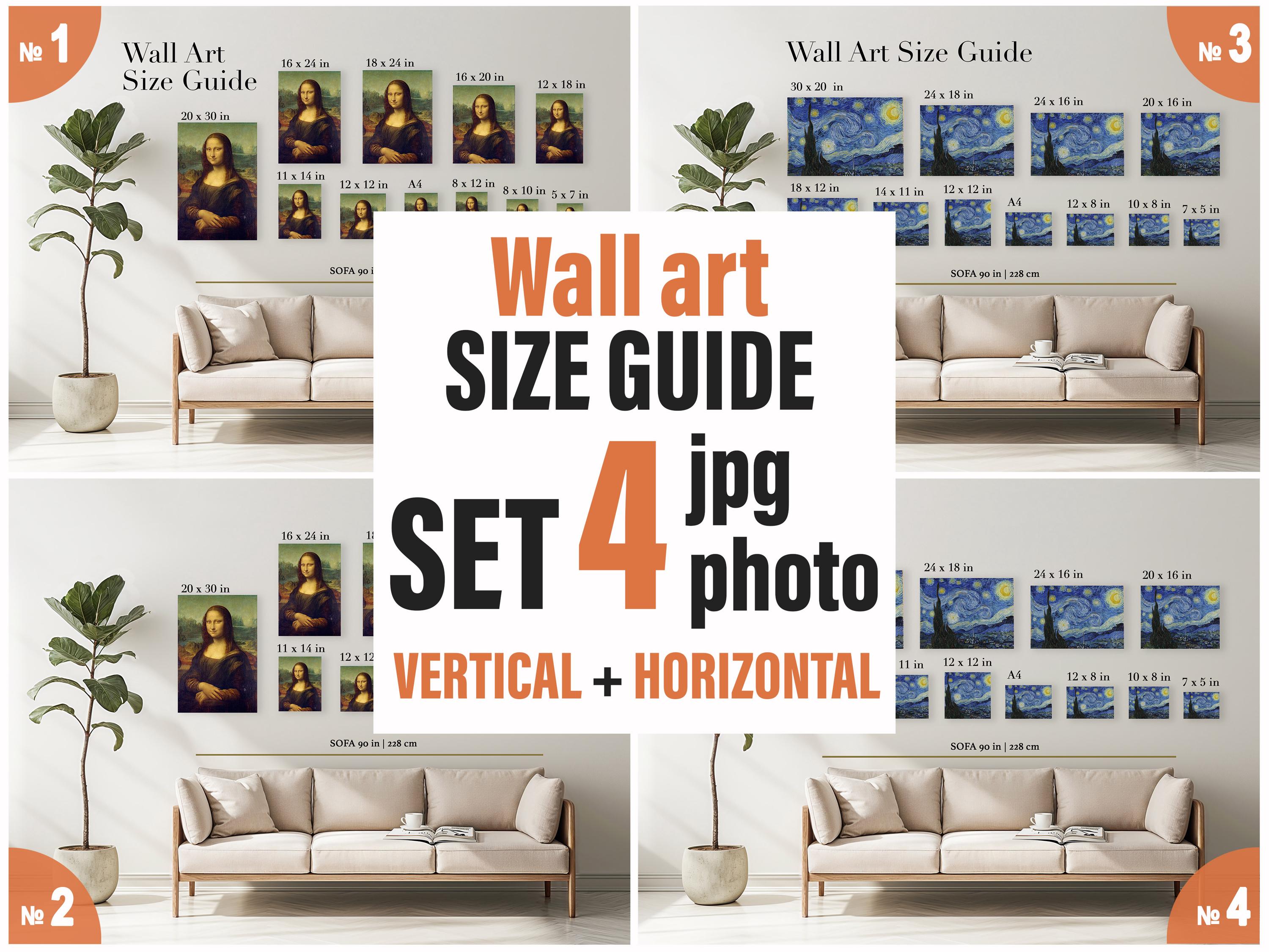Wall Art Size Guide, Frame Size Guide, Poster Size Chart, Comparison ...