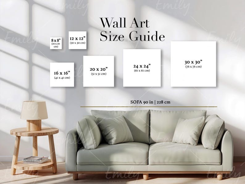 Wall Art Size Guide Chart (digital Download) - Etsy
