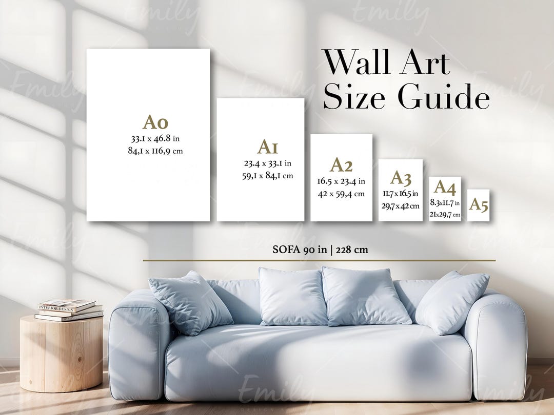Wall Art Size Guide, ISO Size Guide, Comparison Chart, Poster Size ...