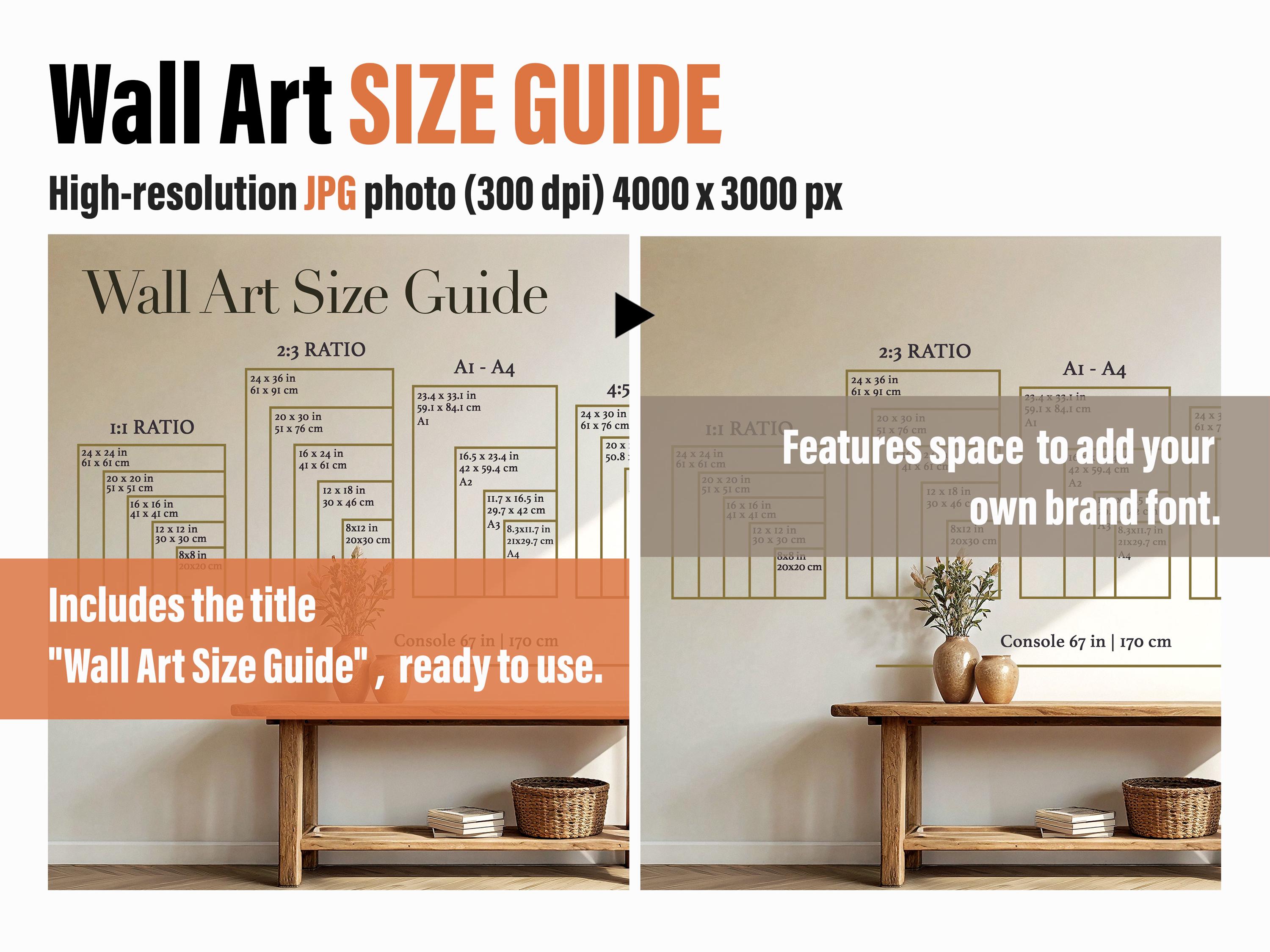 Wall Art Size Guide, Frame Size Guide, Poster Size Chart, Comparison ...