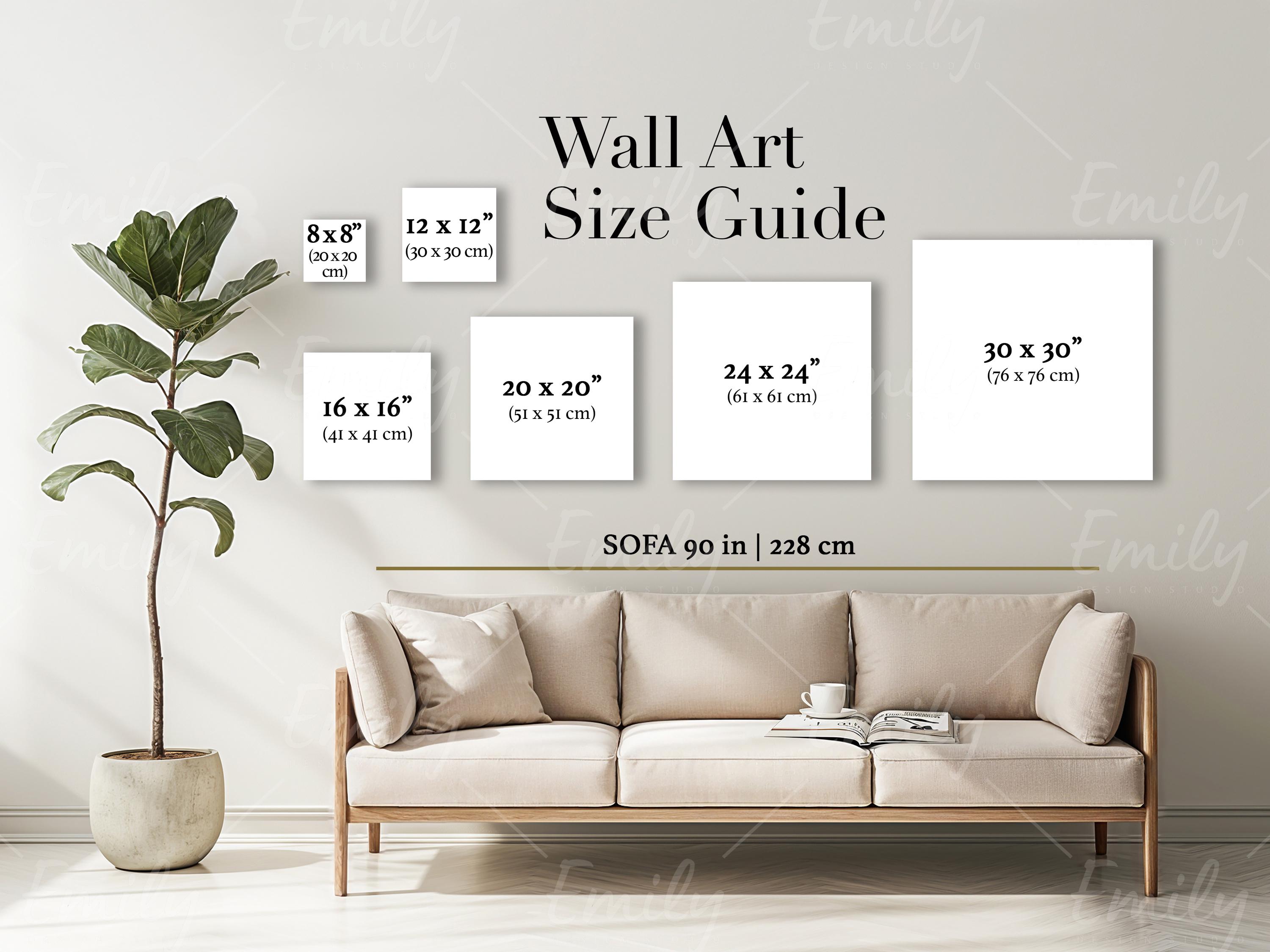 Wall Art Size Guide Square, Comparison Chart, Seller Size Guide, Canvas ...