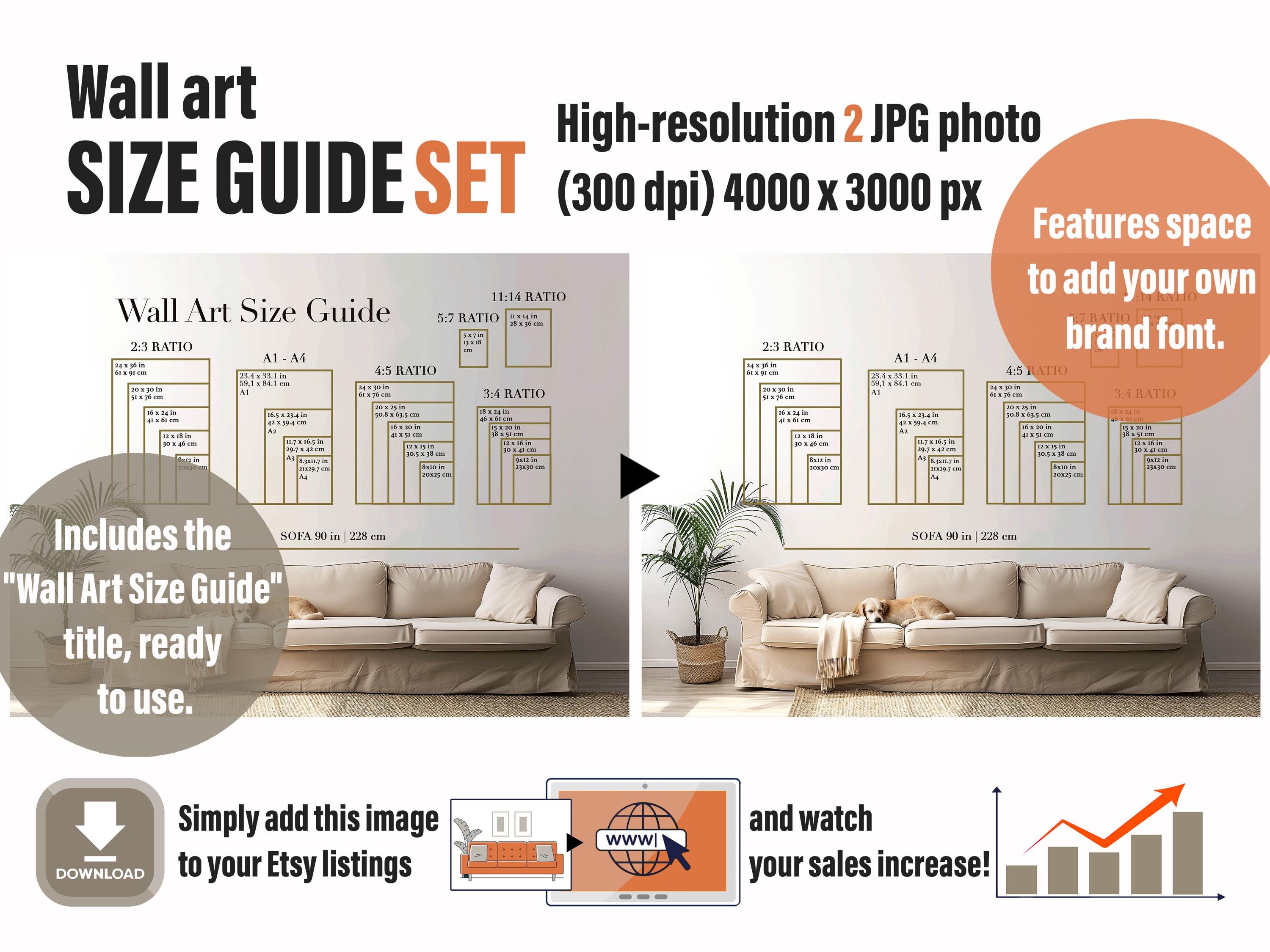 Wall Art Size Guide, Frame Size Guide, Comparison Chart, Poster Size ...