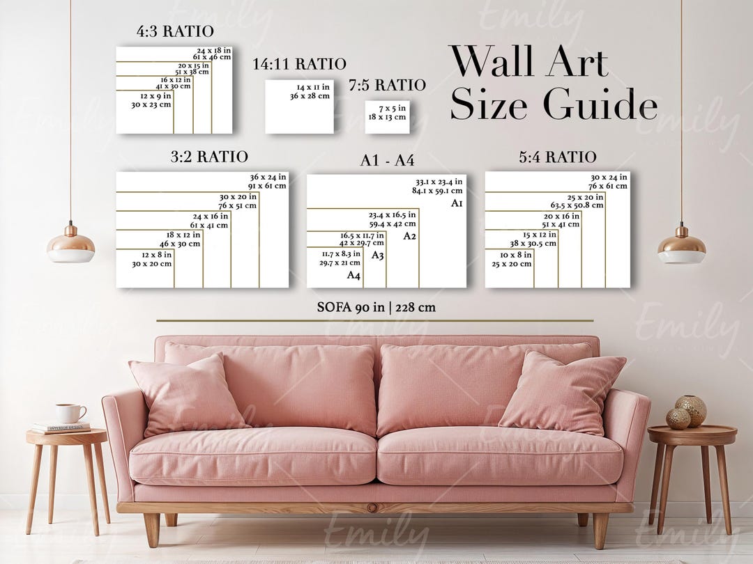 Wall Art Size Guide, Wall Art Dimensions Chart, Print Size Guide, Etsy ...