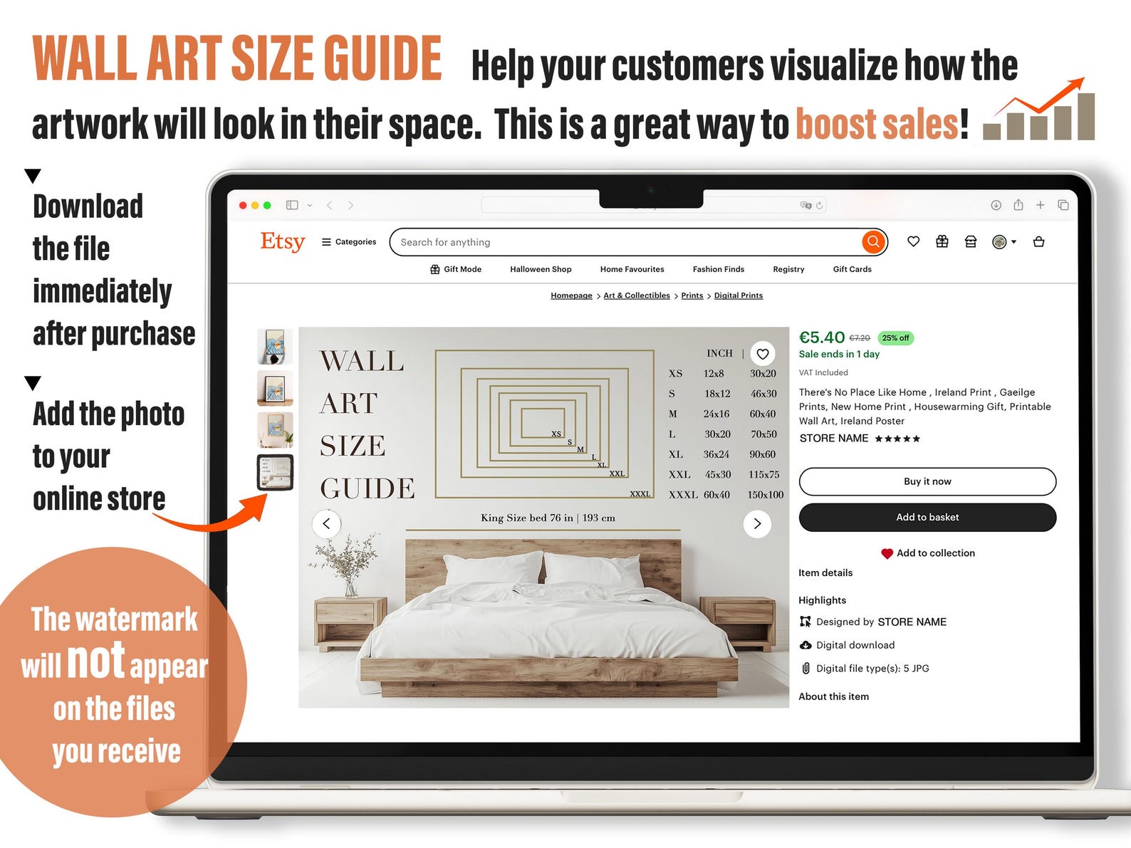 Etsy Seller Size Guide, Wall Art Dimensions Chart, Print Size Guide ...