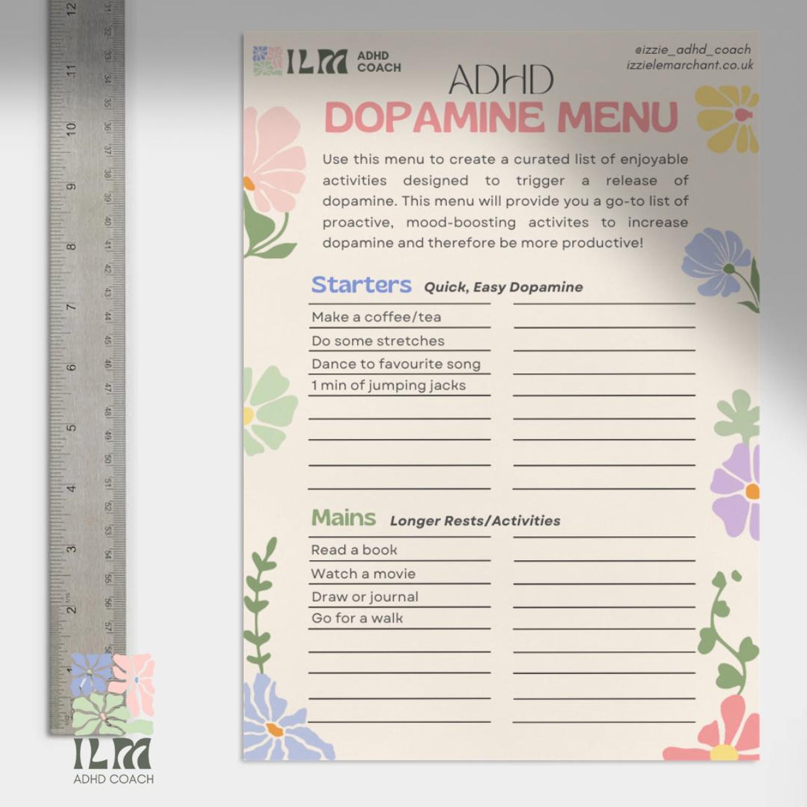 ADHD Dopamine Menu Digital Download, Dopamenu, ADHD Planner Tools - Etsy