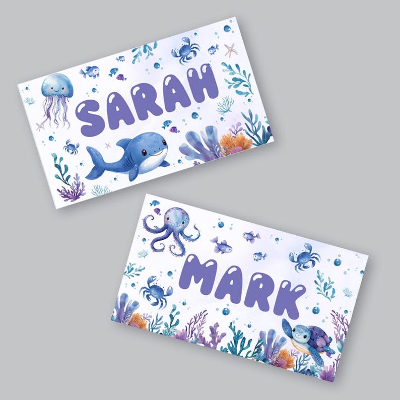 Editable Under the Sea Place Name Cards, Tent and Flat, Printable ...
