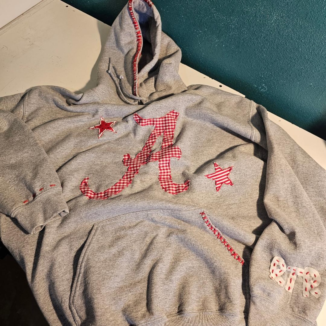 Custom Hand Stitched Hoodie - Etsy
