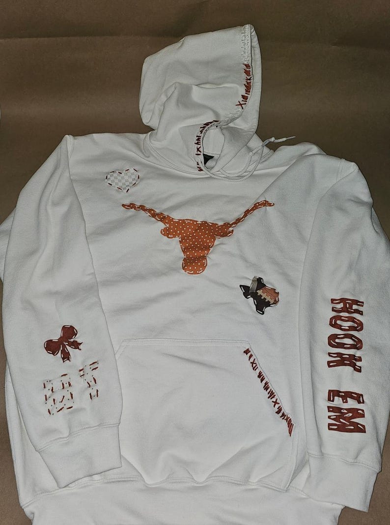 Custom Hand Stitched Hoodie - Etsy