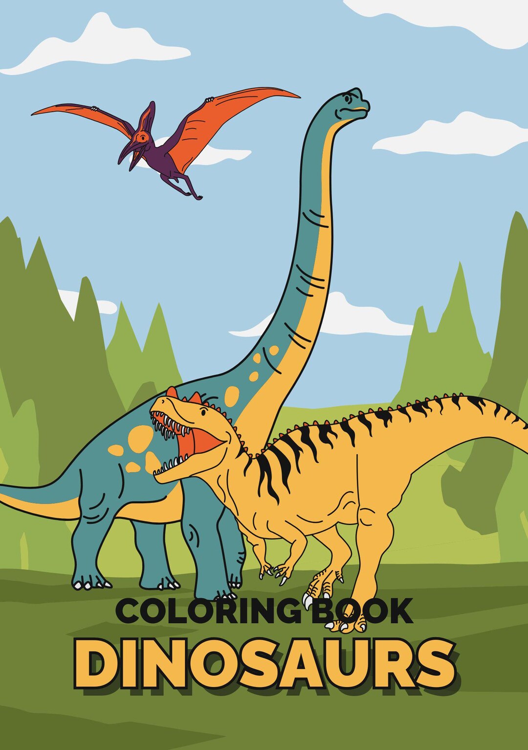 Dinosaurs - Coloring Book - Etsy