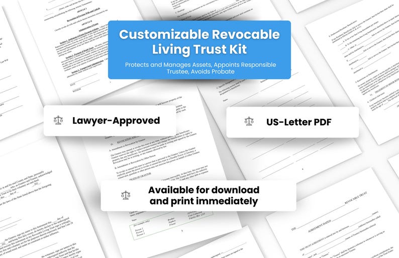 Custom Revocable Living Trust Kit for Individuals - DIY Revocable Trust ...