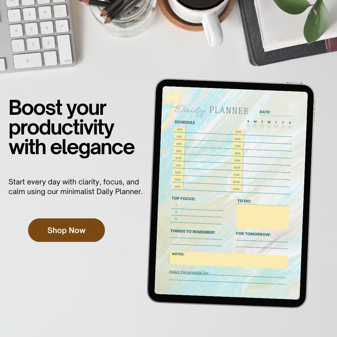 Elegant Daily Planner | Printable PDF | Soft Marble Design | Digital To ...