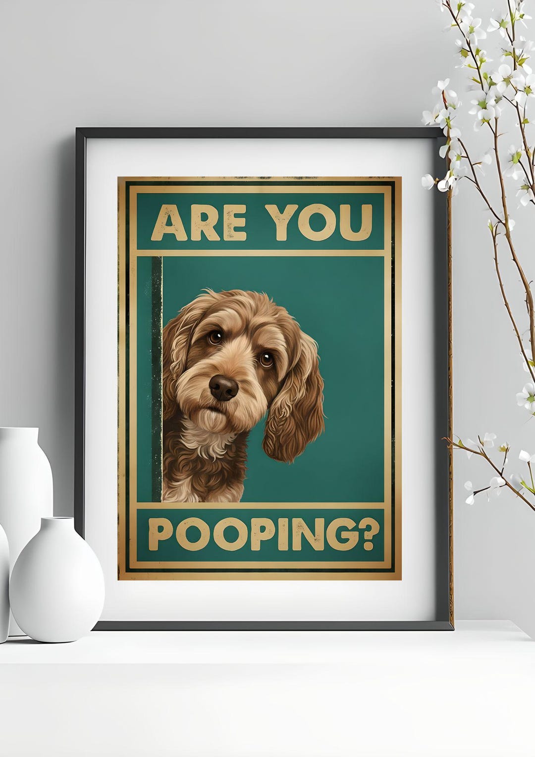 Funny Cockapoo Bathroom Print: "are You Pooping?" Dog Lover Wall Art - Etsy