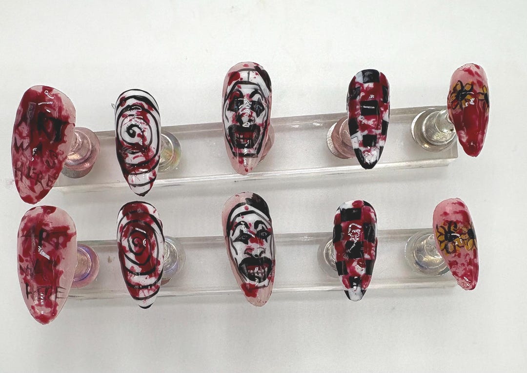 Art the Clown Horror Nails – Terrifier Inspired Press-on Set - Etsy UK