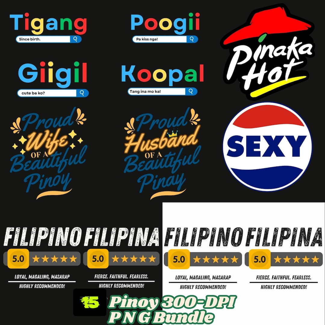 Funny Filipino Quotes PNG Bundle: Pinoy Humor Designs (digital Download ...