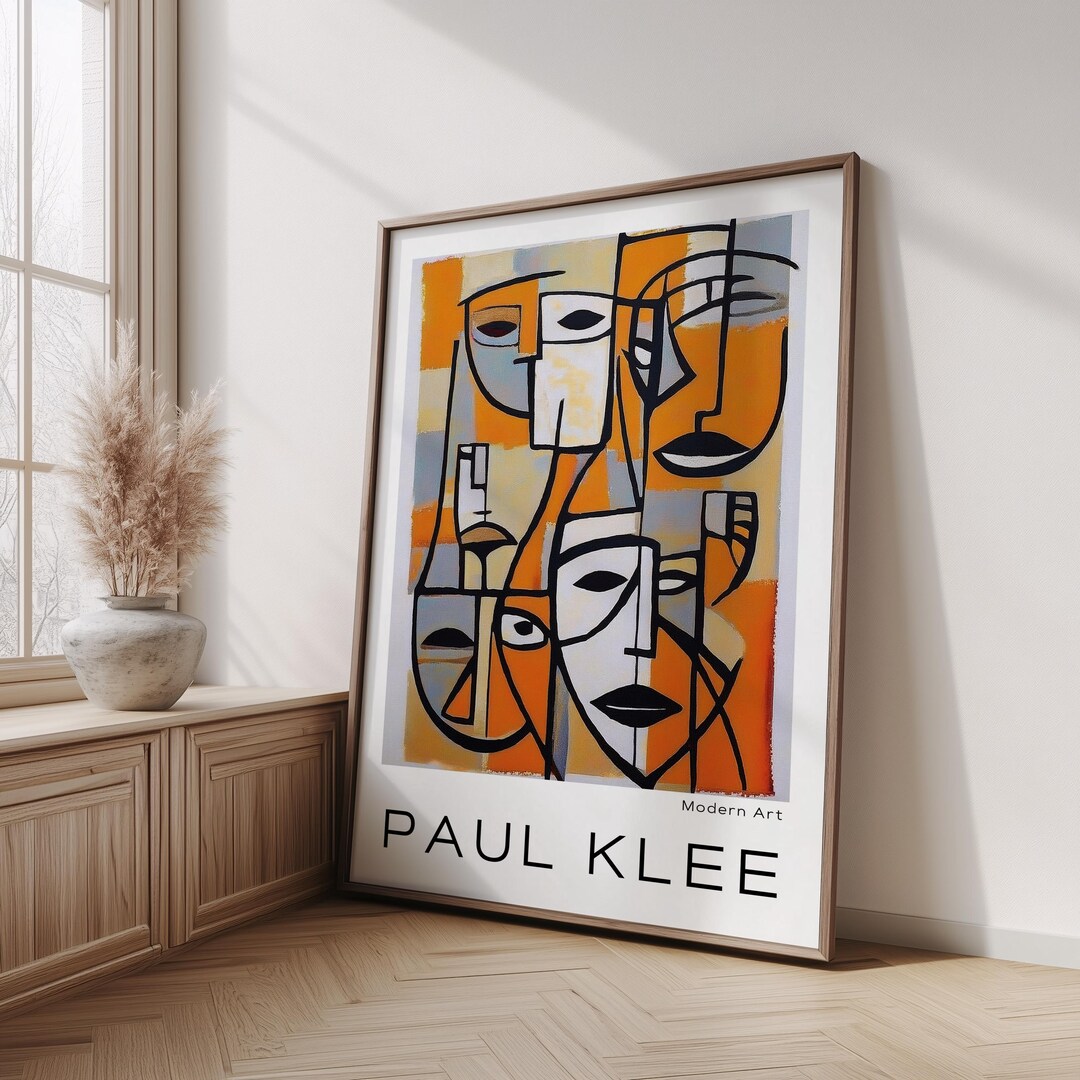 Paul Klee Inspired Abstract Faces Poster, Modern Art Wall Print, Cubist ...