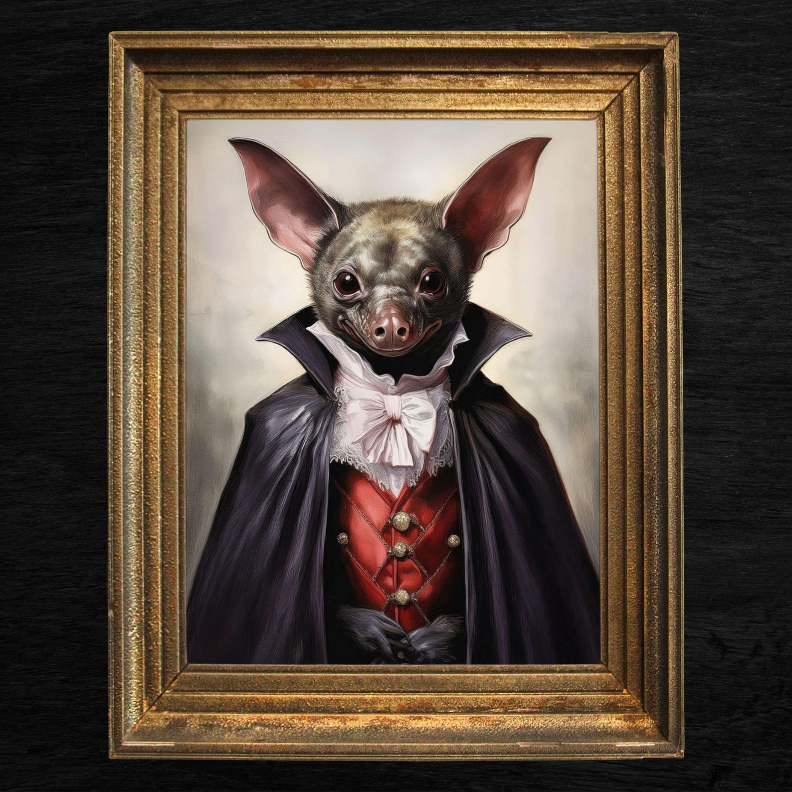 Vampire Bat Poster, Gothic Wall Art, Dapper Bat in Victorian Suit, Dark ...
