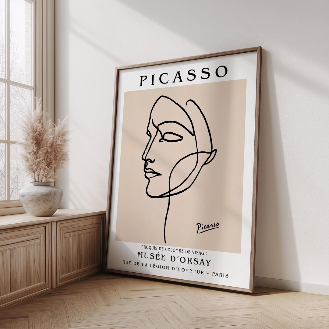 Picasso-inspired Picasso Style Abstract Face Line Art Poster ...