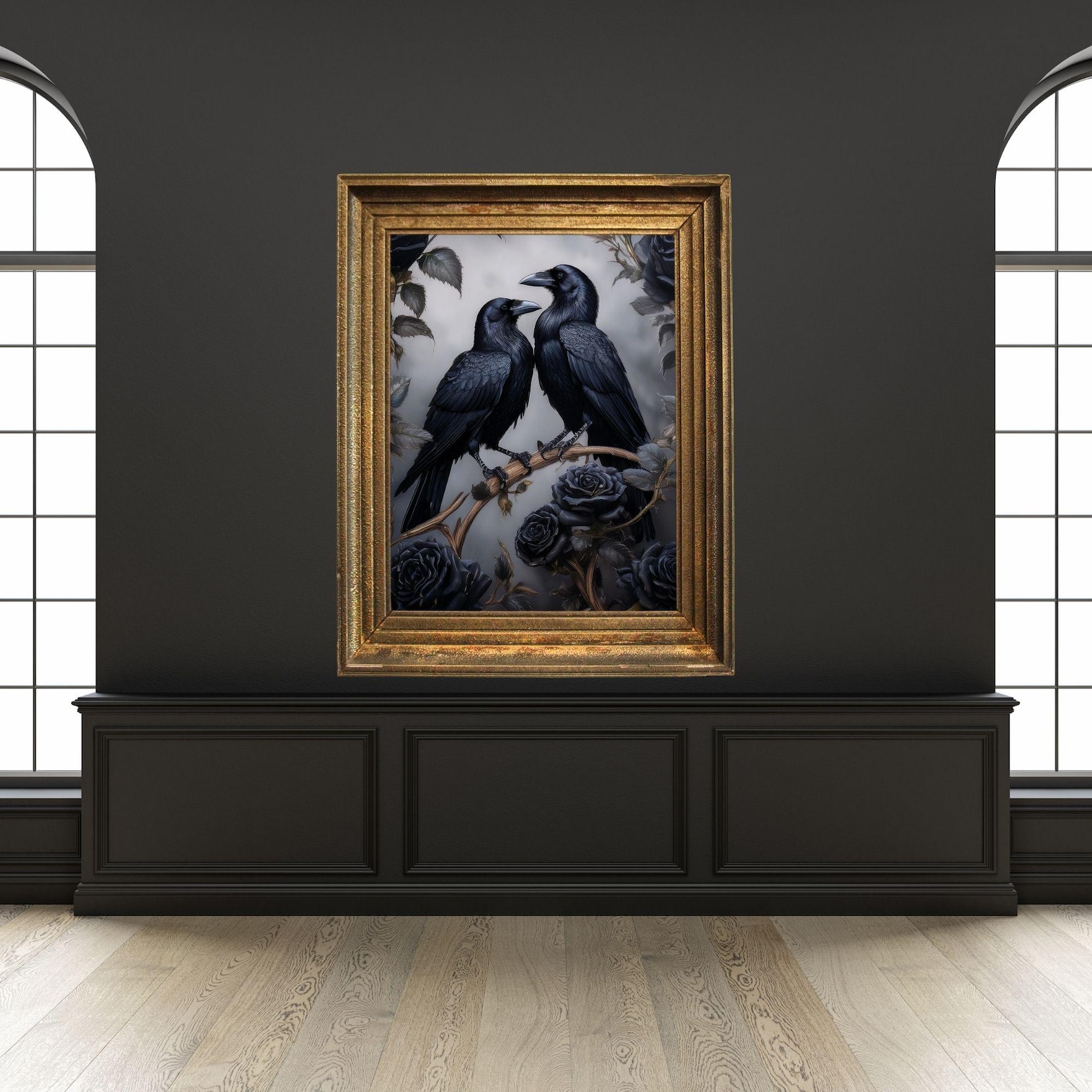 Gothic Romantic Raven Couple, Vintage Poster, Retro Wall Art Art Poster ...