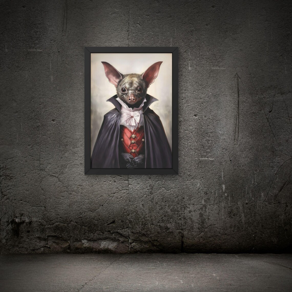 Vampire Bat Poster, Gothic Wall Art, Dapper Bat in Victorian Suit, Dark ...