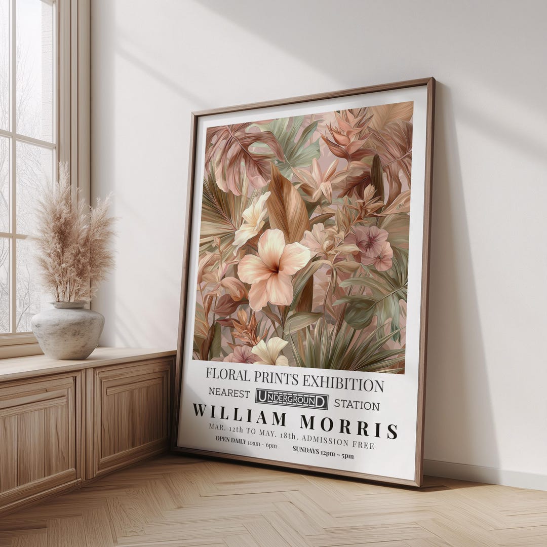 William Morris Floral Poster, Neutral Botanical Wall Art, Vintage ...