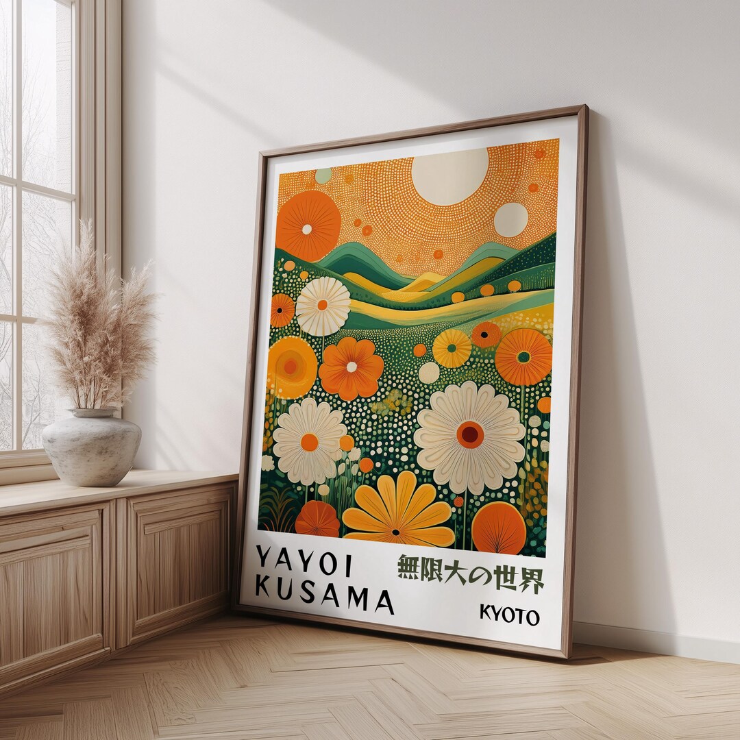 Yayoi Kusama Poster - Japandi Wall Art Print, Abstract Dots Art ...