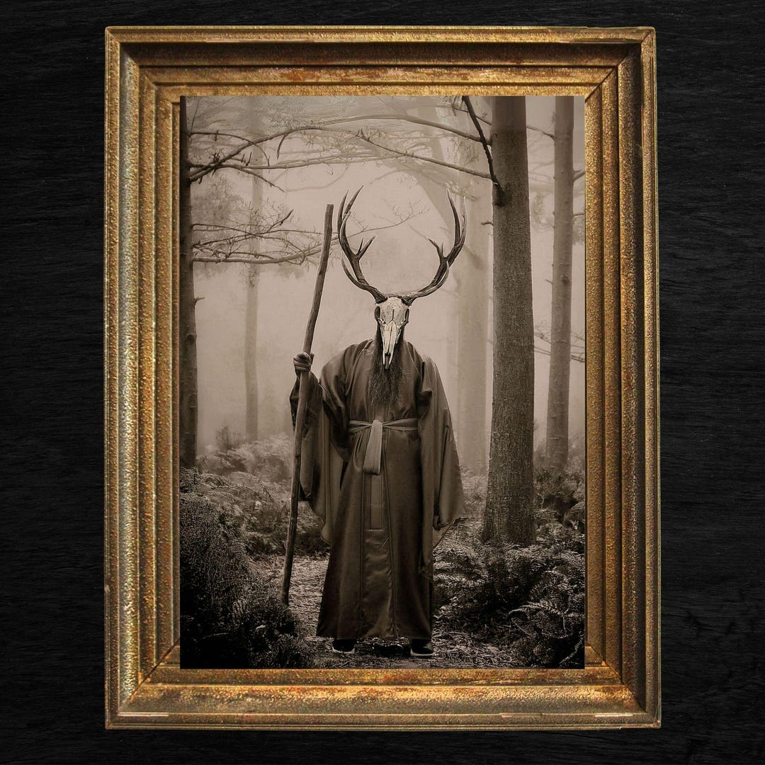 Druid of the Forest, Vintage Photography, Art Poster Print, Dark ...