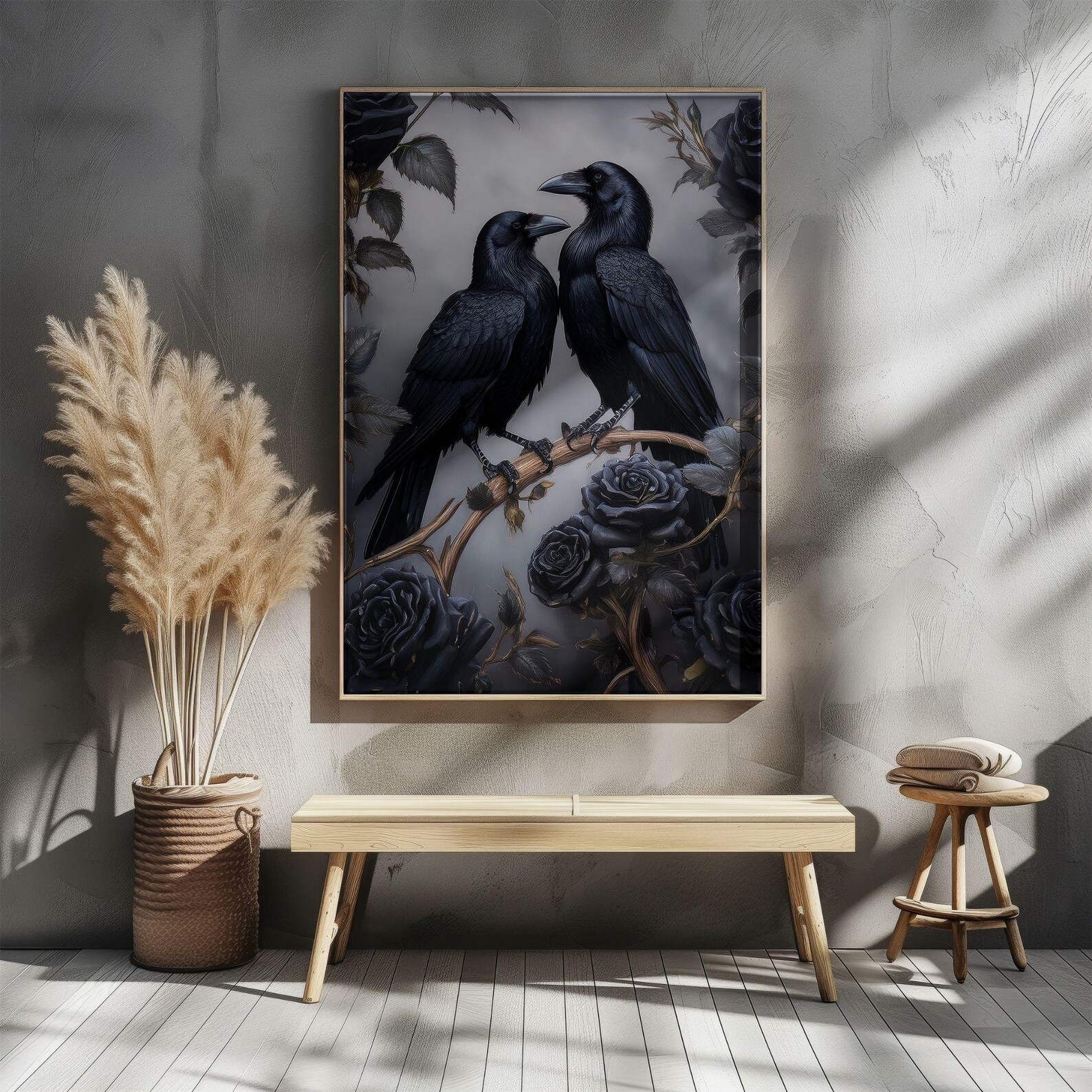 Gothic Romantic Raven Couple, Vintage Poster, Retro Wall Art Art Poster ...