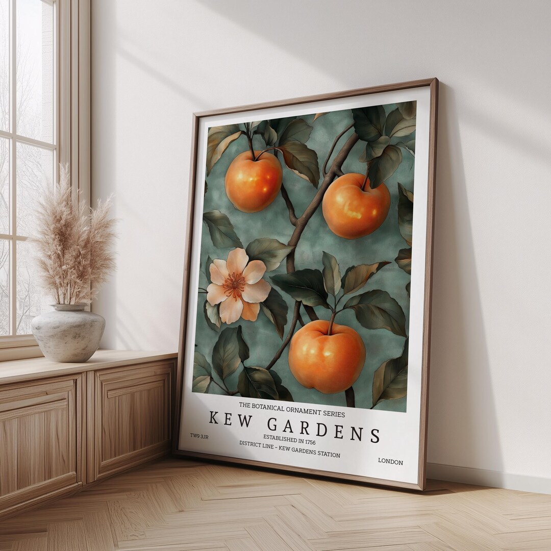 William Morris Kew Gardens Persimmon Print, Botanical Ornament Fruit ...