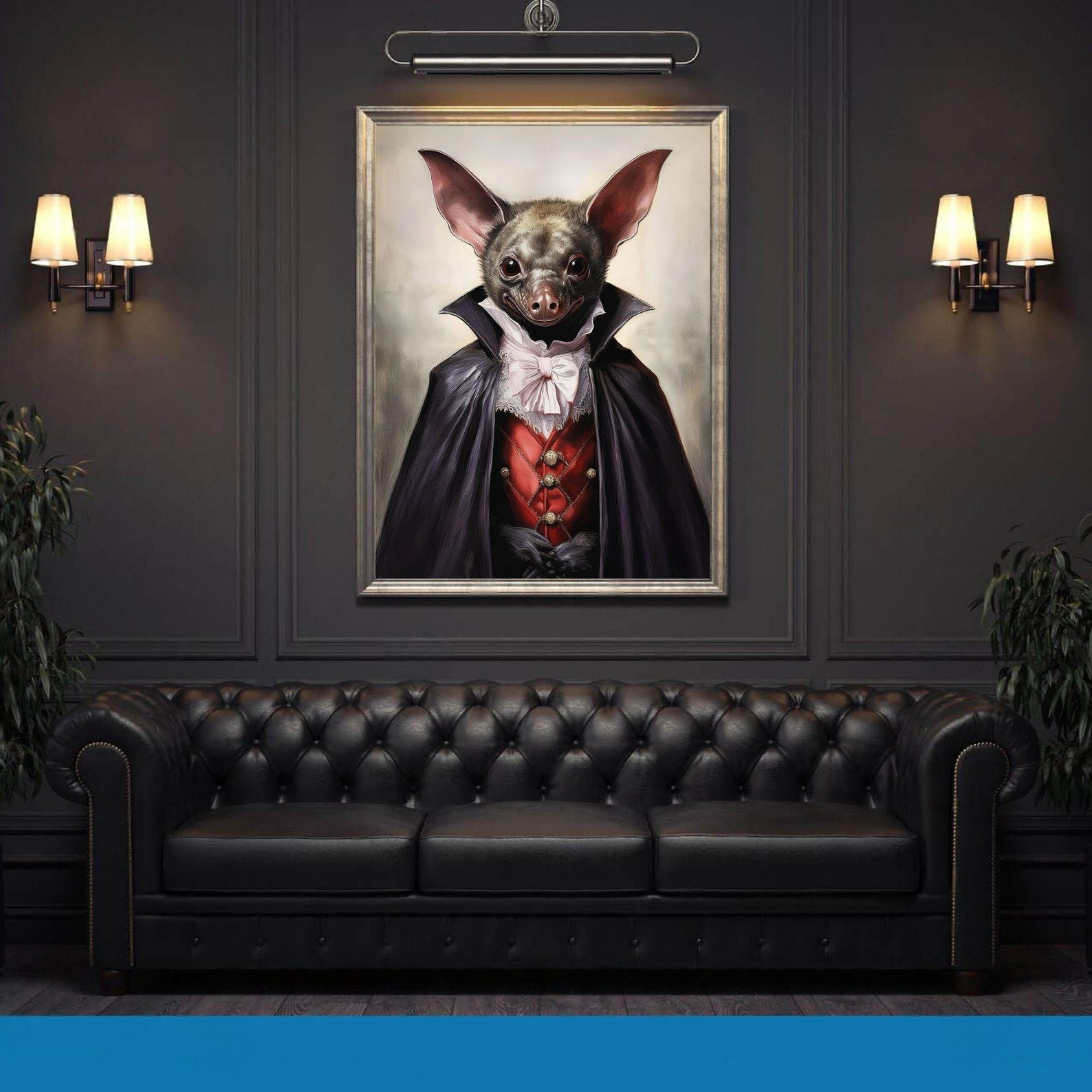 Vampire Bat Poster, Gothic Wall Art, Dapper Bat in Victorian Suit, Dark ...