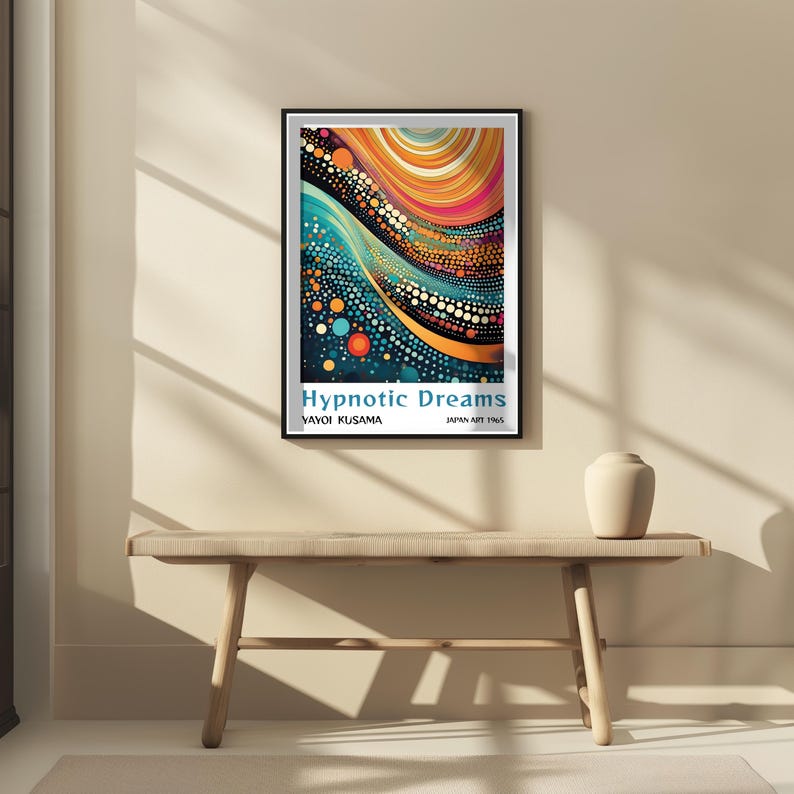 Yayoi Kusama Poster - Abstract Yayoi Kusama Print as Japanese Wall Art ...