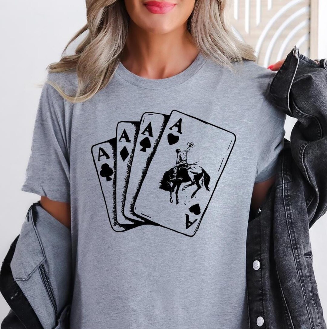 Ace Card Cowboy Shirt,playing Card Shirt,poker Card Games Shirt,country ...