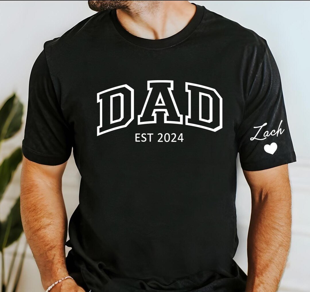 Custom Dad Shirt With Kid Name on Sleeve,personalized Dad Shirt,new Dad ...