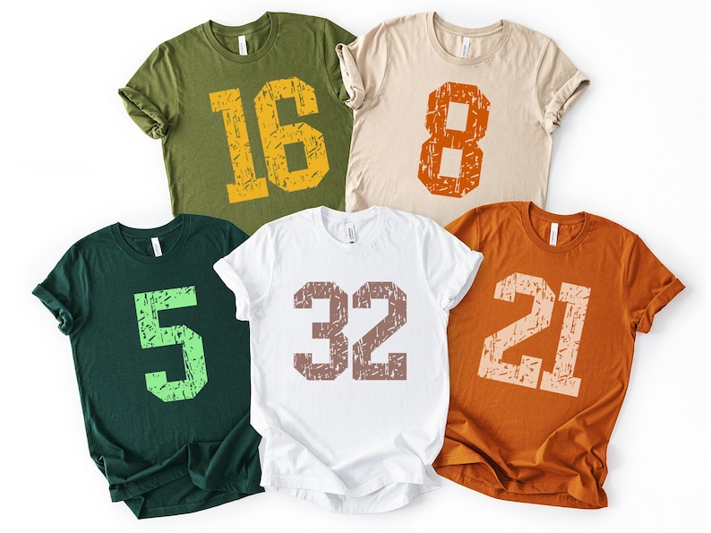 Custom Number Shirt,personalized Sports Number Shirt,football Number ...