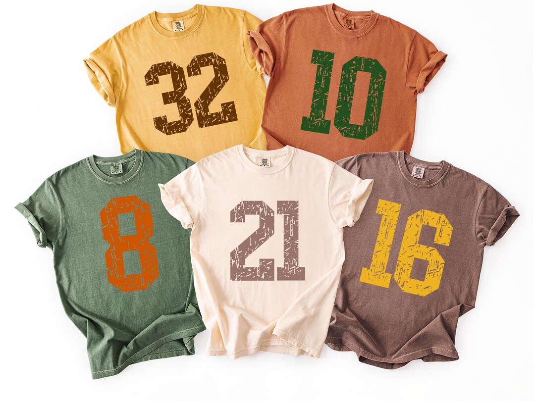 Comfort Colors Custom Number Shirt,personalized Sports Number Shirt ...