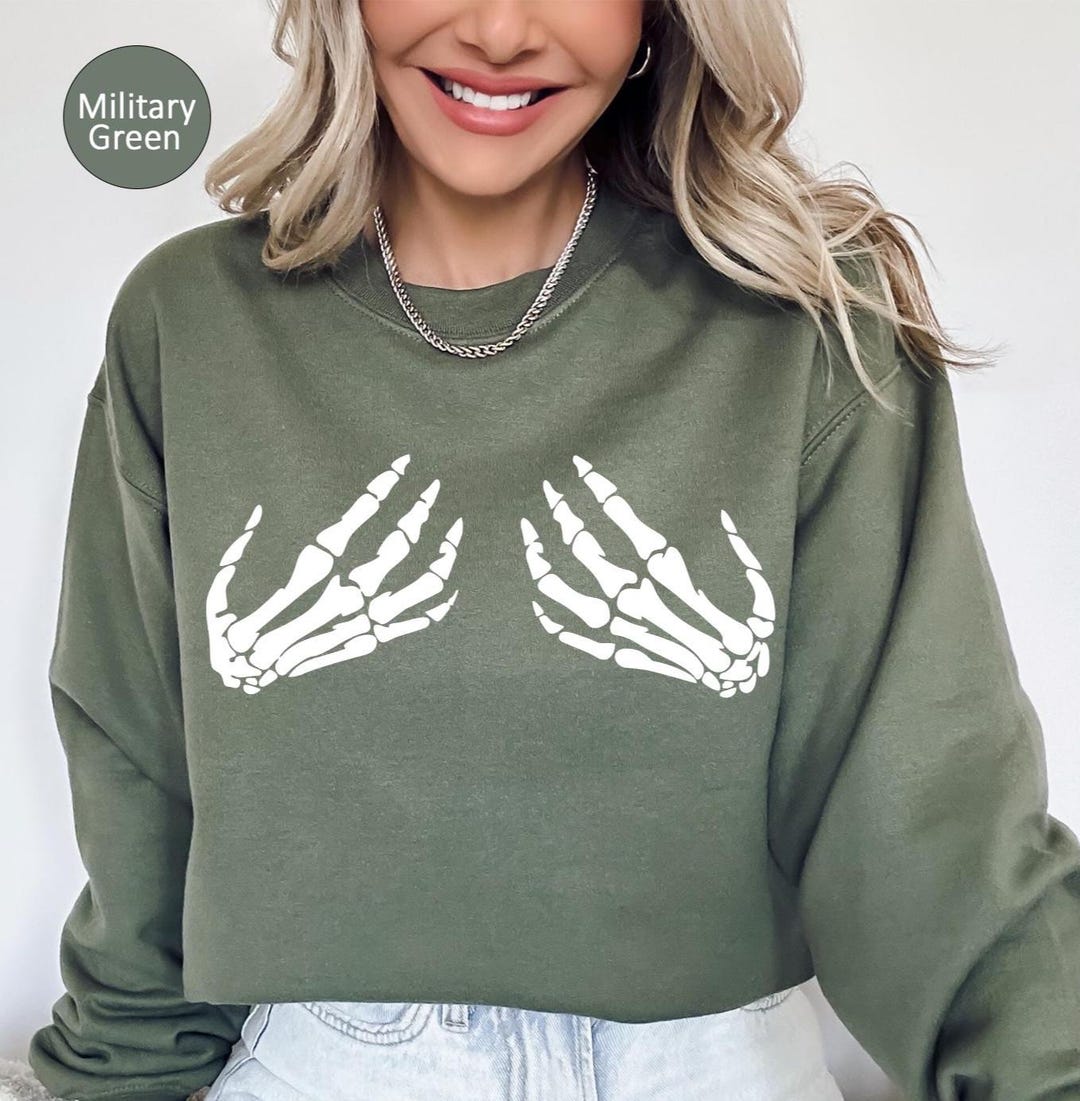 Skeleton Hand Sweatshirt,hand Bra Sweatshirt,skeleton Hand Bra ...