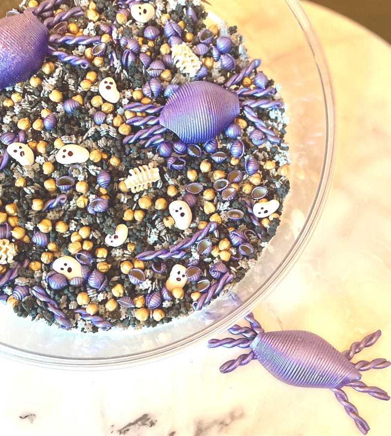 Halloween Sensory Bin Filler: Ghost Beans, Pasta Spiders, Bones, and ...