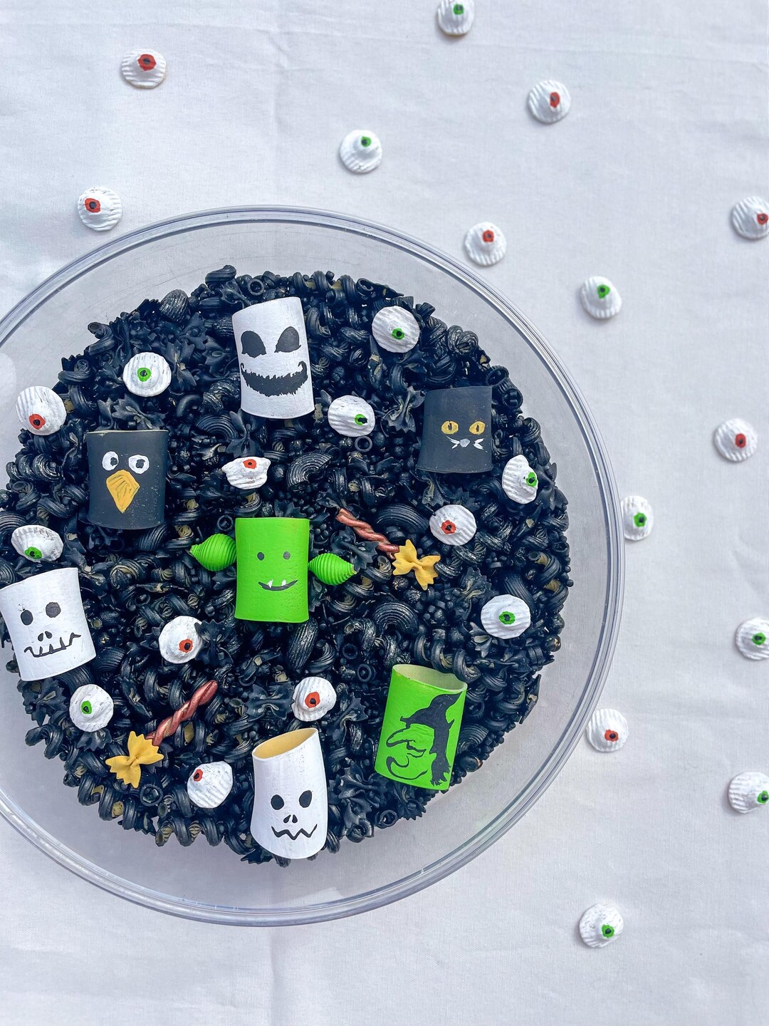 Monster Mash Halloween Sensory Bin Filler With Metallic Black Pasta ...