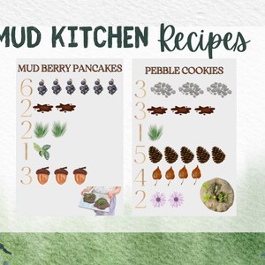 Mud Kitchen Recipe Cards for Kids Nature Play Outdoor Sensory ...
