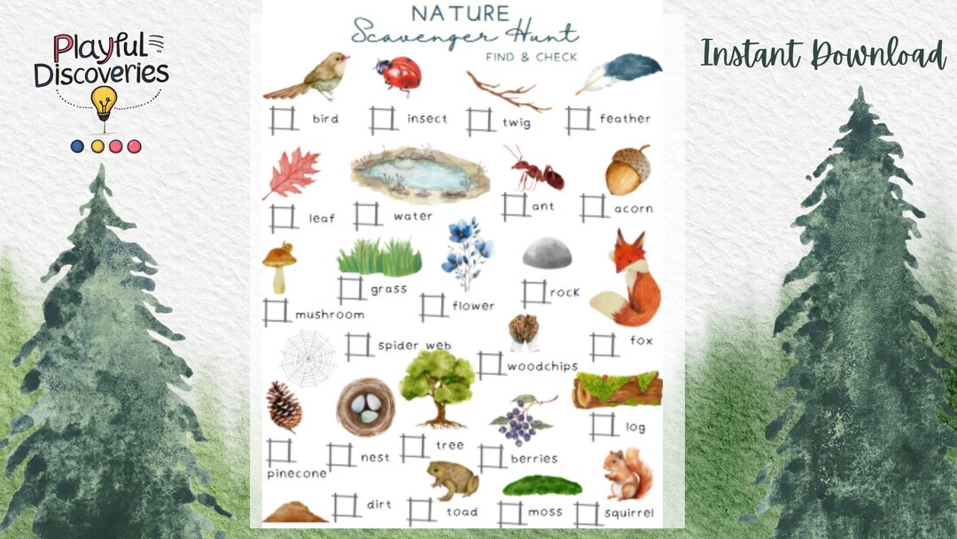 Nature Scavenger Hunt Printable: Waldorf Reggio Inspired Outdoor ...