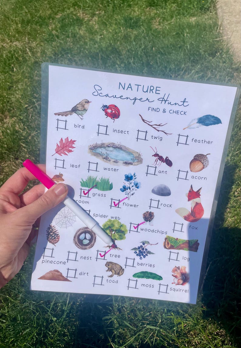 Nature Scavenger Hunt Printable: Waldorf Reggio Inspired Outdoor ...