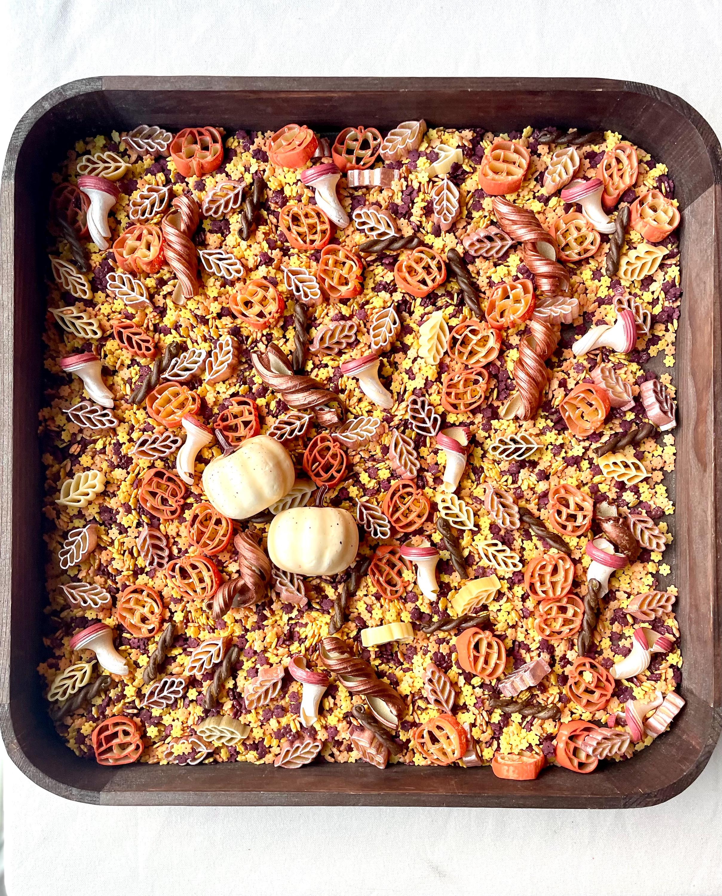 Autumn Sensory Bin Filler: Painted Pasta, Fall Woodland Tinker Tray - Etsy