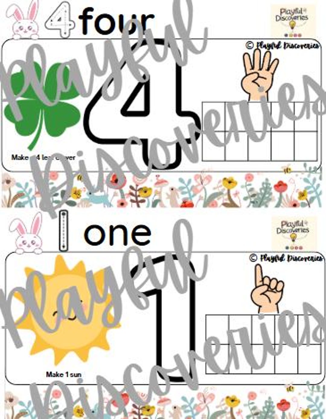Printable Counting Cards 1–10 With Play Dough Mat for Preschool Math ...