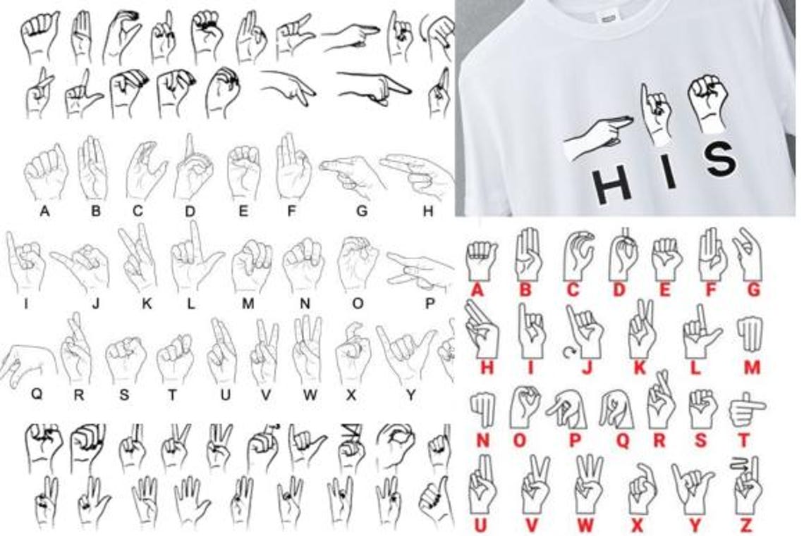 AMERICAN SIGN LANGUAGE Svg, American Sign Language Font, American Sign ...