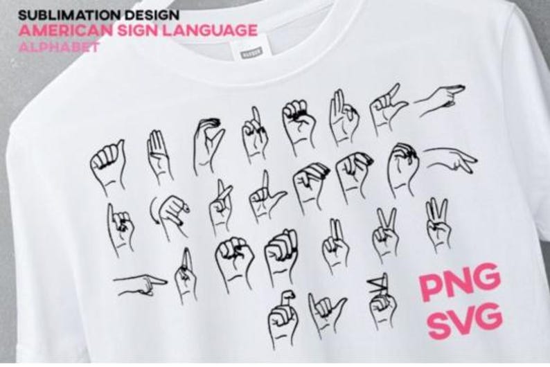 AMERICAN SIGN LANGUAGE Svg, American Sign Language Font, American Sign ...