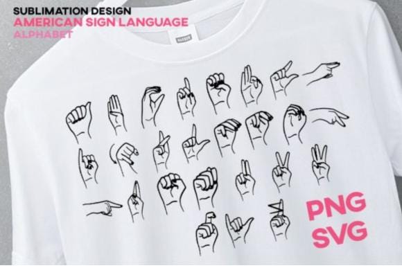 AMERICAN SIGN LANGUAGE Svg, American Sign Language Font, American Sign ...