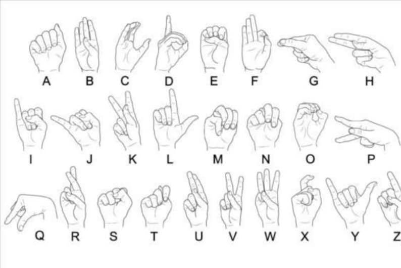 AMERICAN SIGN LANGUAGE Svg, American Sign Language Font, American Sign ...