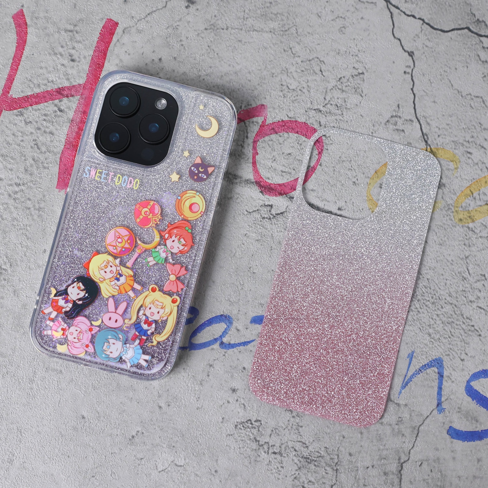Sailor Moon Inspired Glitter Liquid Sand iPhone Case Sparkly Kawaii ...