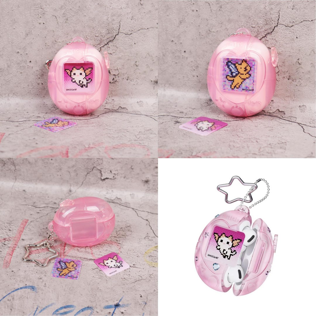Retro Digital Pet Y2K Airpods Pro Case Jelly Pink Transparent Egg Toy ...