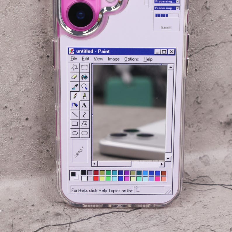 Retro PS Interface iPhone Case With Mirror Transparent Hard Shell Y2K ...